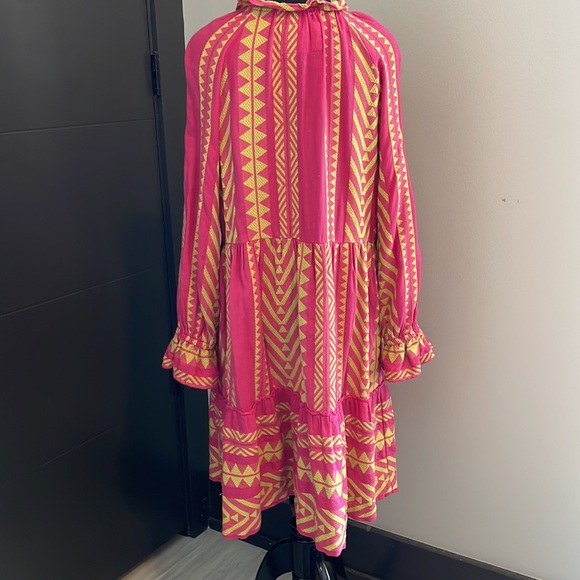 Maeve | Dresses | Anthropologie Maeve Brand Dress Pink And Yellow ...